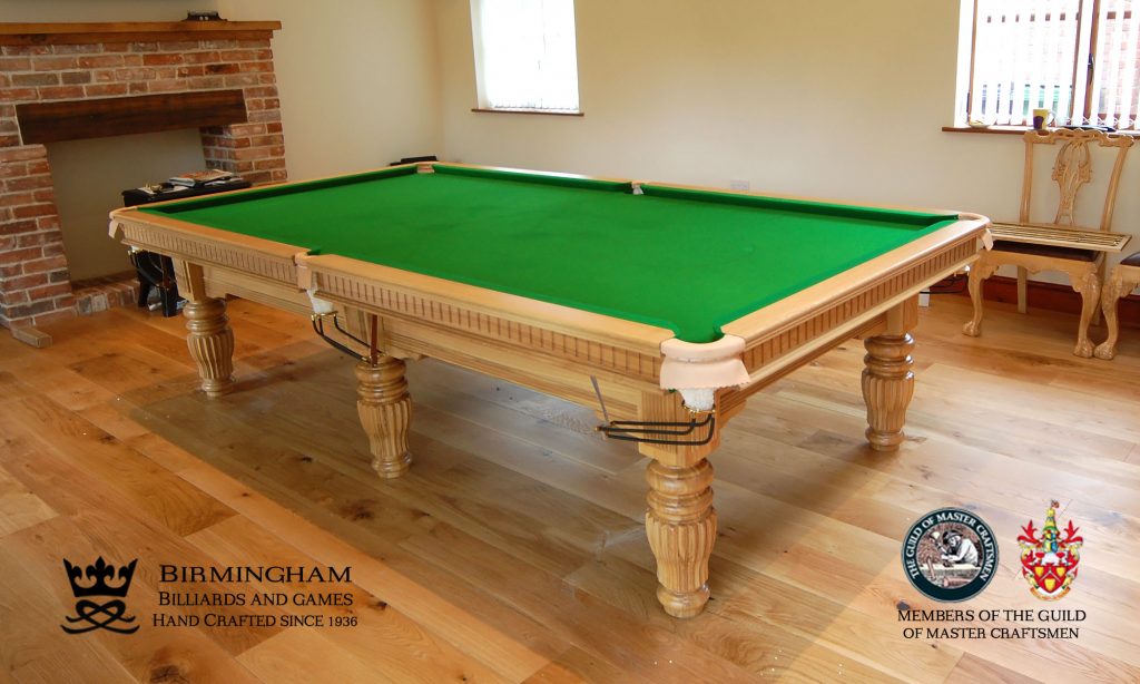 Birmingham Billiards | The Solar luxury pool table, light oak, olive ...